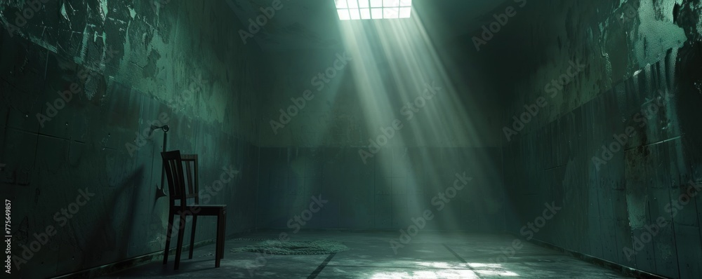 Interrogation room with small light overhead. Dark Interrogation theme ...