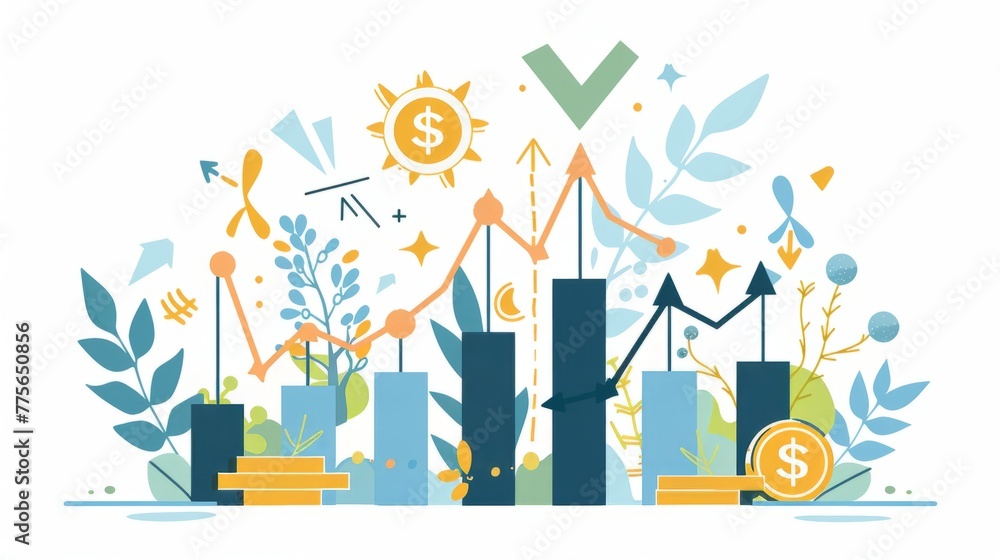 Financial growth chart for stock market investment trading. Closeup ...