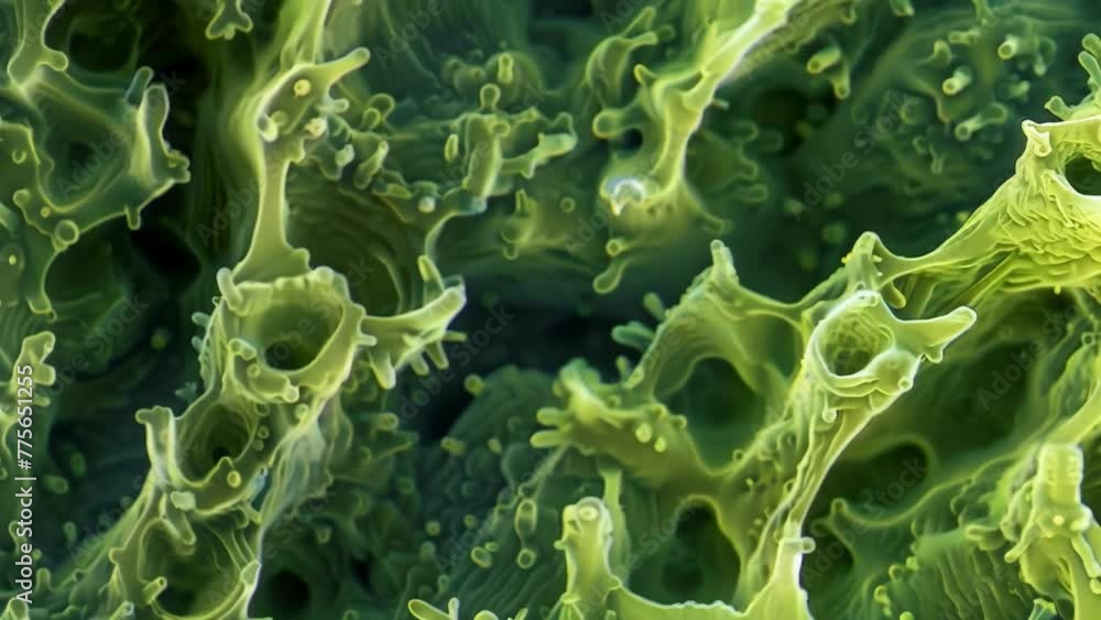A scanning electron microscope image of multiple algal cells resembling ...