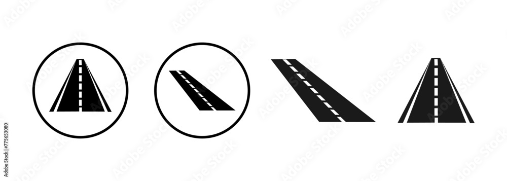 Road icon silhouette Highway symbols. Road signs Stock Vector | Adobe Stock