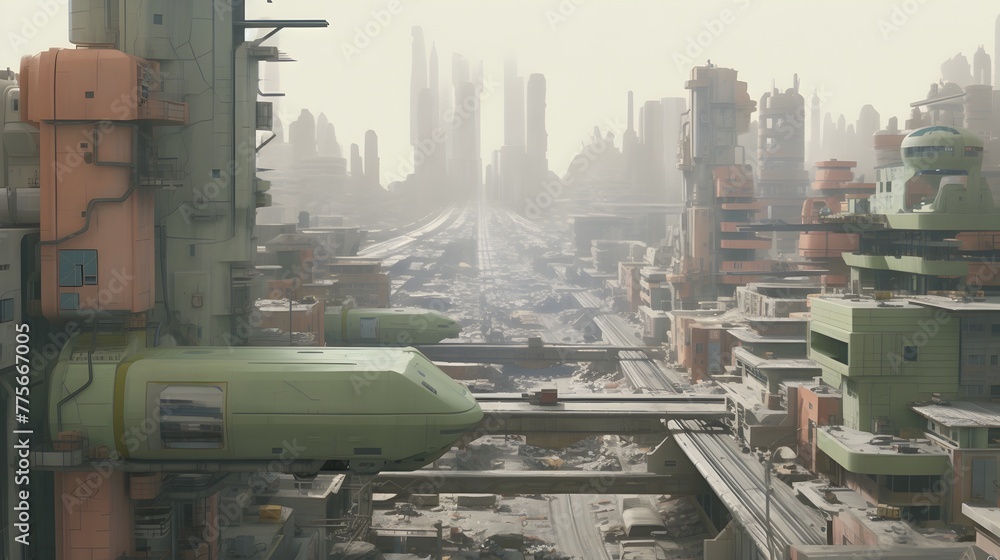 Futuristic High Tech Metropolis with Advanced Sci Fi Infrastructure and ...