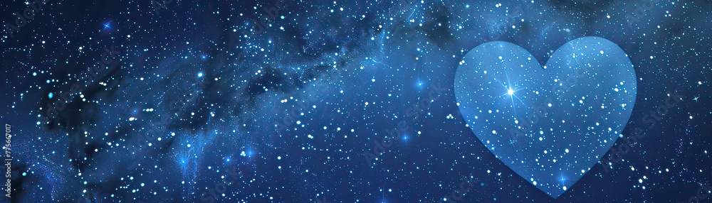 Heart-shaped constellation stars in the night sky, 3D render, celestial ...