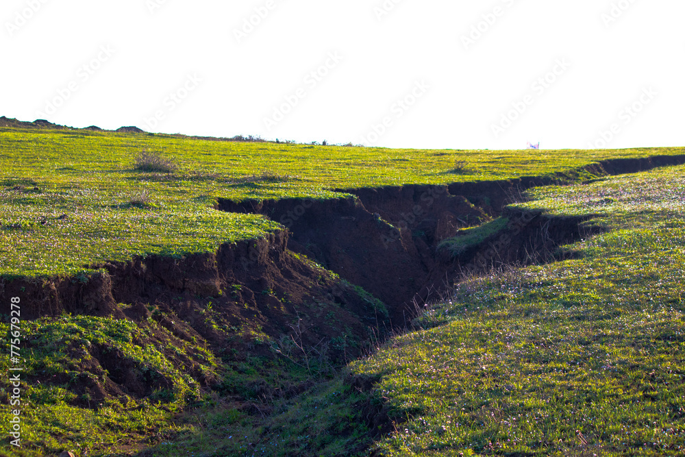 Fault line. The land in Istanbul was divided into two. Earthquake ...