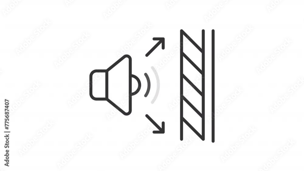 Soundproof drywall line animation. Acoustic drywall animated icon ...