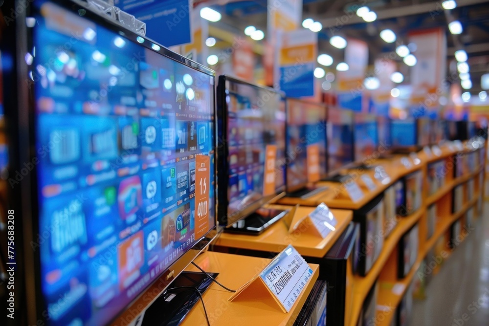 Showcase of the latest display technology a variety of TVs on display ...