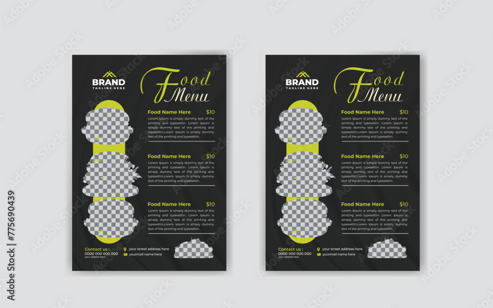 Restaurant Food Menu Design template with advertisement, layout, poster ...