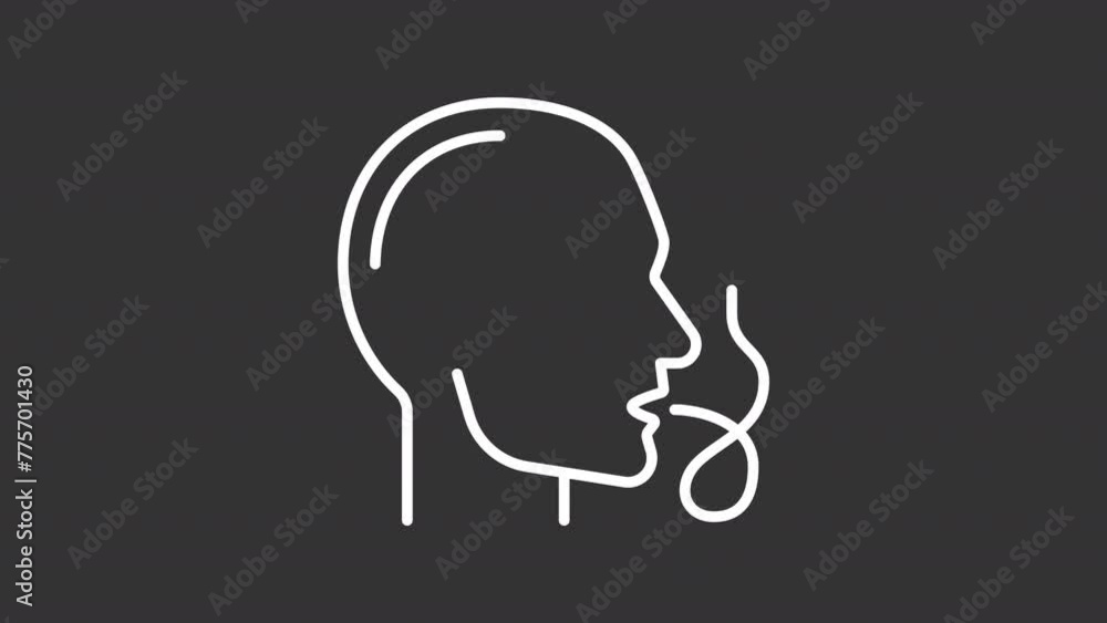 Stuttering white line animation. Animated icon of communication problem ...