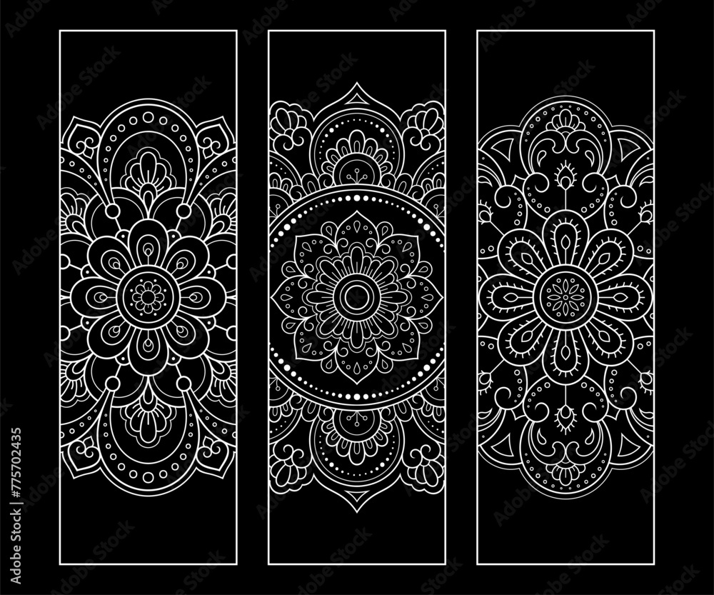Printable bookmark for book - coloring. Set of black and white labels ...