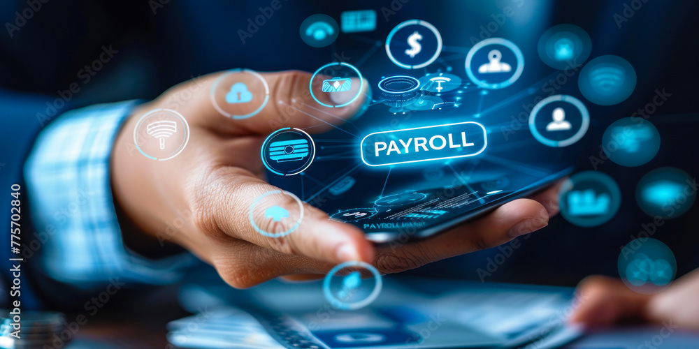 Payroll technology concept, integrated smart solutions for efficient ...