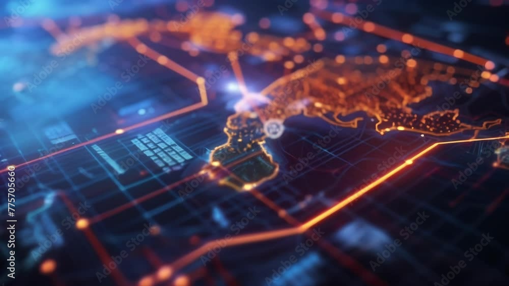 Explore a detailed close-up of a world map with interactive features ...