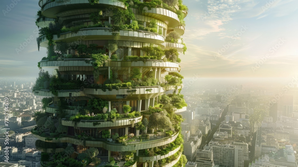 A visionary approach to city living, featuring a high-rise building ...