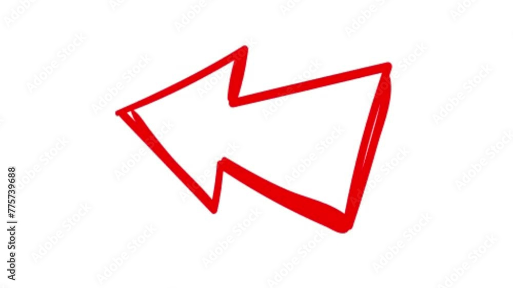 Arrow animation on a transparent background.4K video. Cartoon animation ...