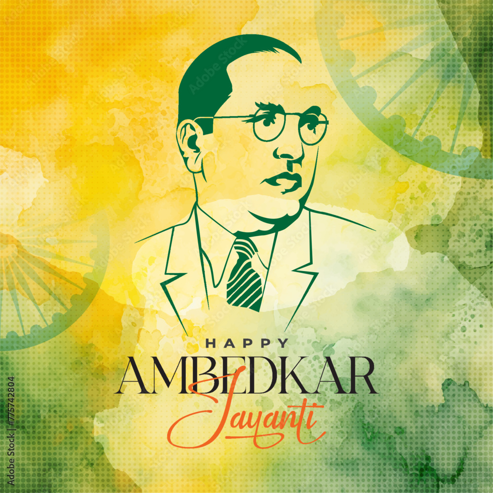 Happy Ambedkar Jayanti Vector Template Illustration, Babasaheb Dr ...