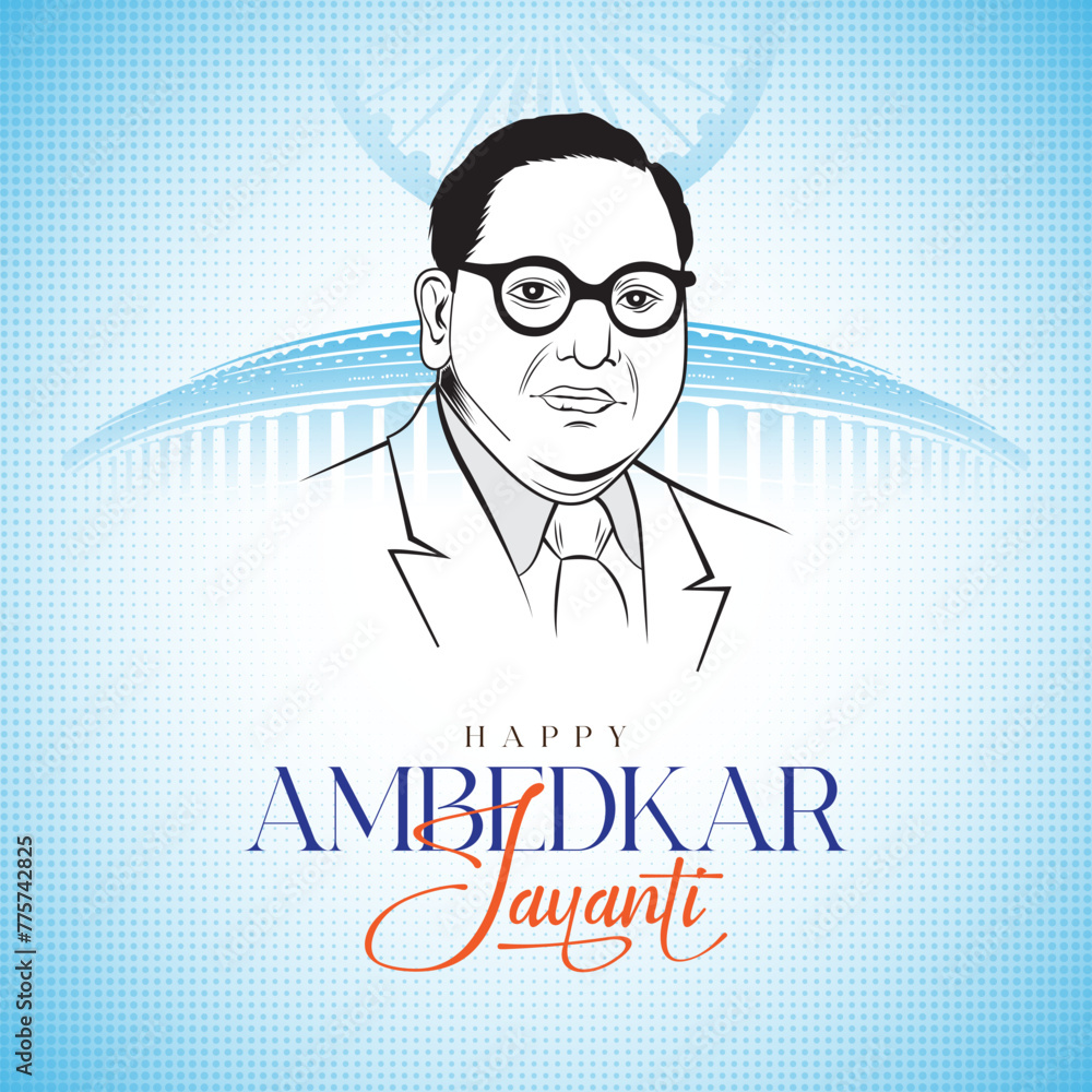 Happy Ambedkar Jayanti Vector Template Illustration, Babasaheb Dr ...