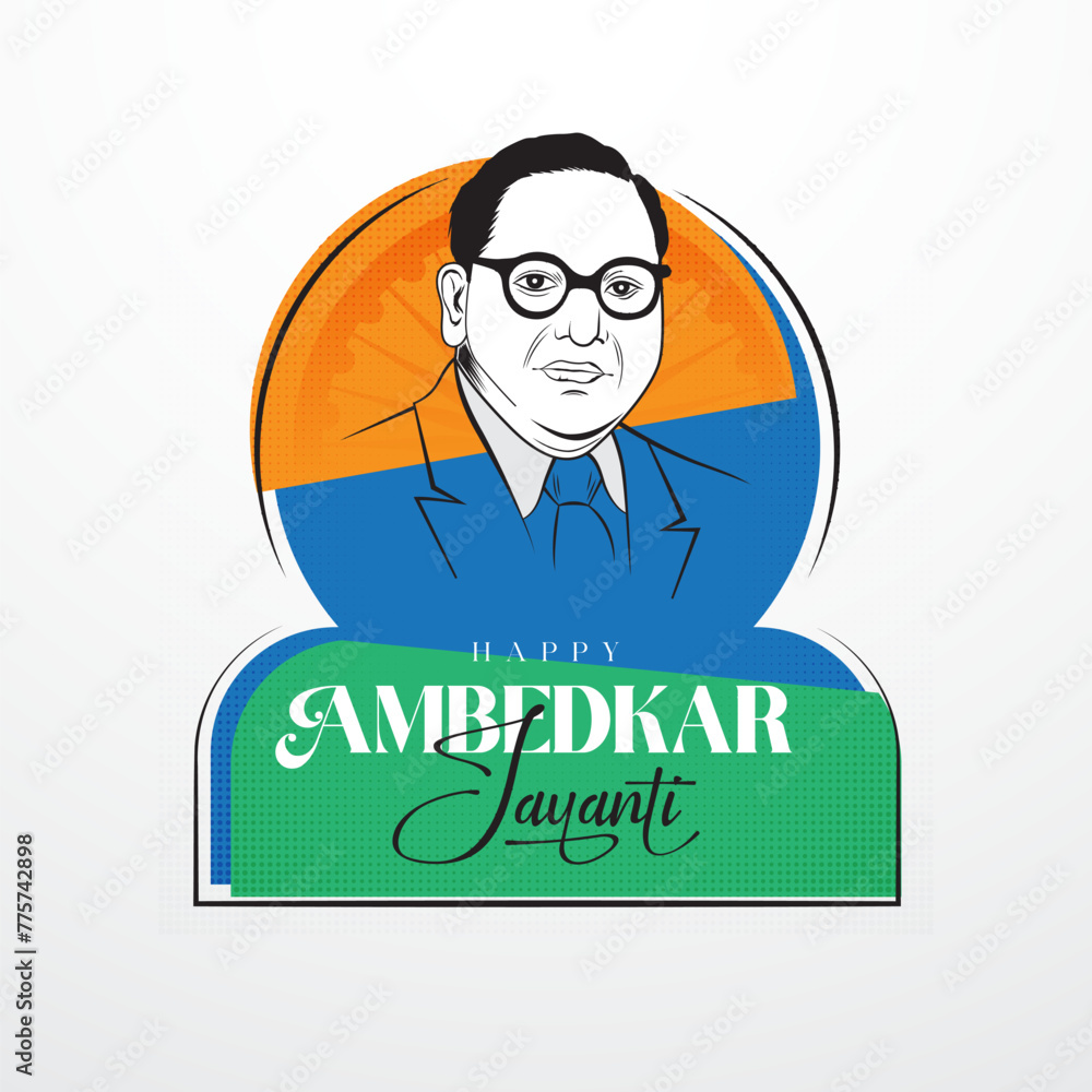 Happy Ambedkar Jayanti Vector Template Illustration, Babasaheb Dr ...