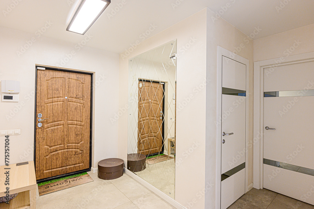 standard room interior apartment. room doors, renovation corridor lobby ...