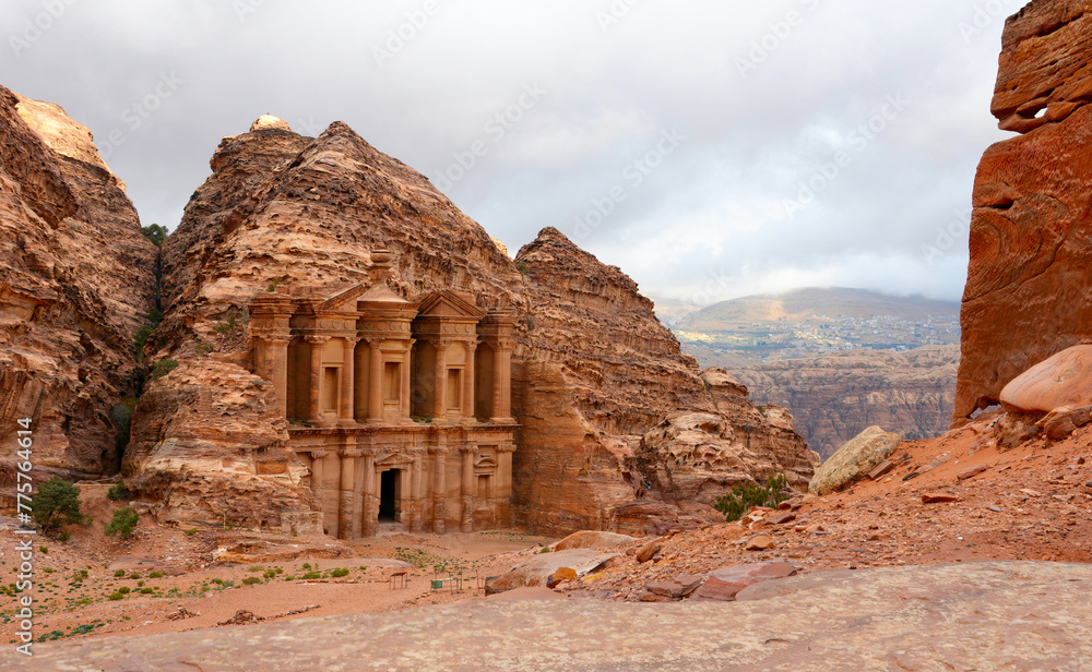 The Monastery, known as Ed-Deir in Arabic, an ancient monument carved ...