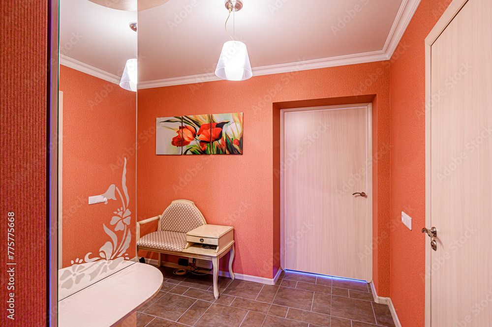 standard room interior apartment. room doors, renovation corridor lobby ...