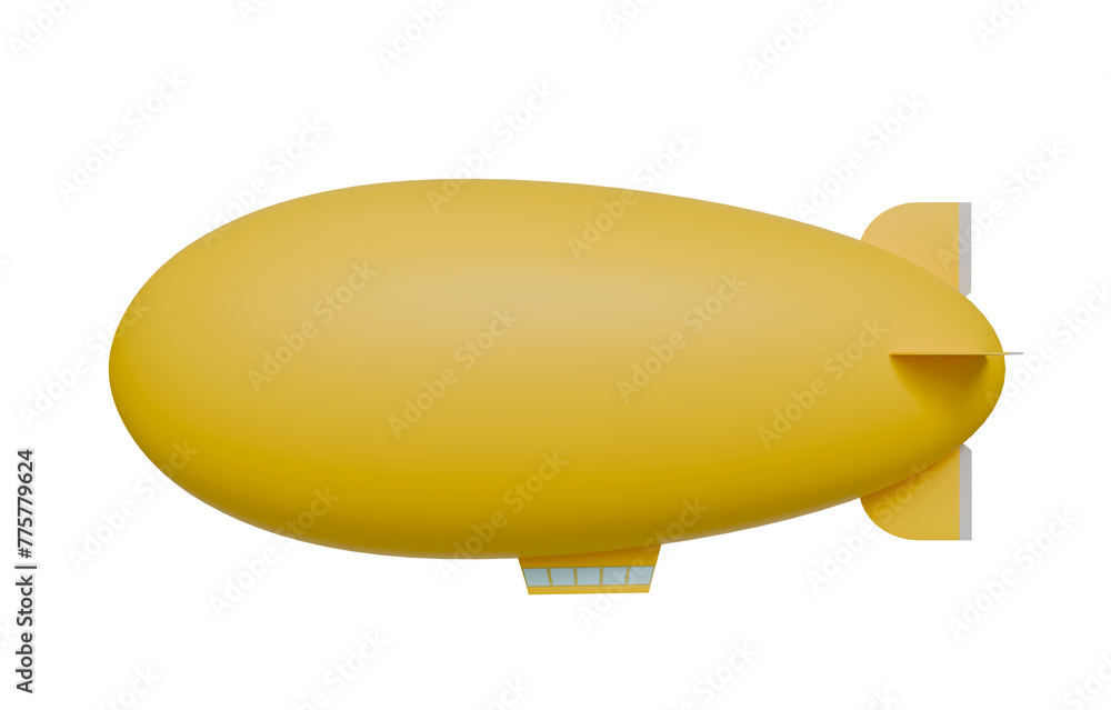 yellow side airship blimp zeppelin or dirigible balloon isolated on ...