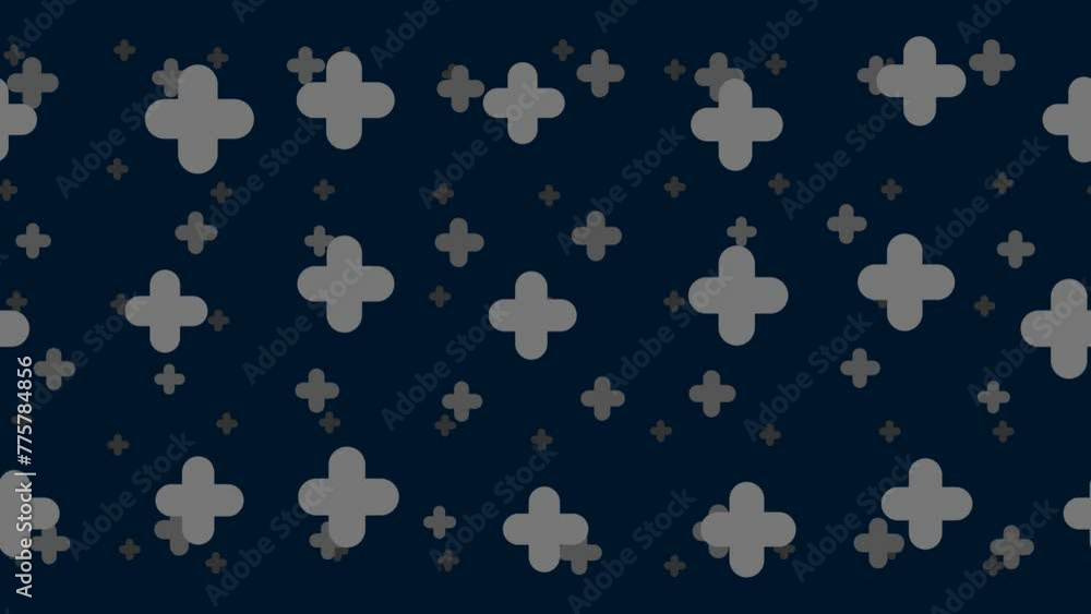 Quatrefoil symbols float horizontally from left to right. Parallax fly ...
