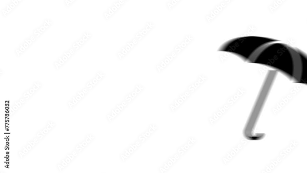 Animation set, umbrella symbol. Animations: transparency, zooms ...