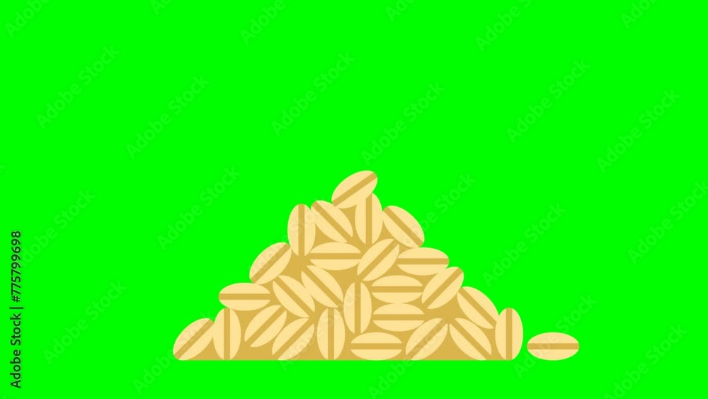 A pile of grain. Golden Wheat. Food warehouse. Food store. Cereals ...