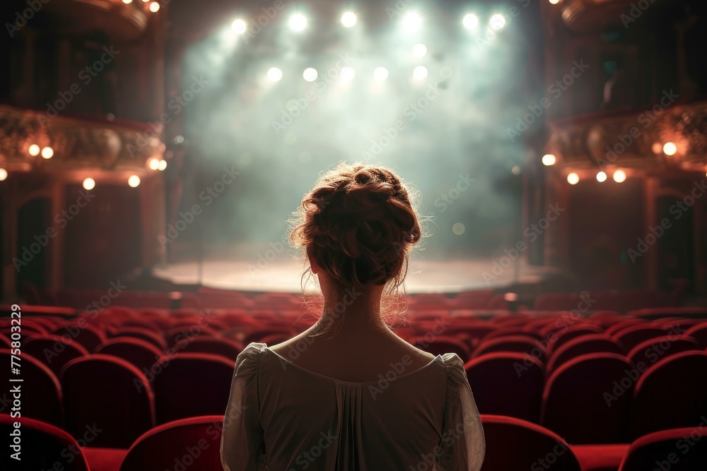 Dramatic Actor woman theater role. Musical practice. Generate Ai Stock Photo | Adobe Stock