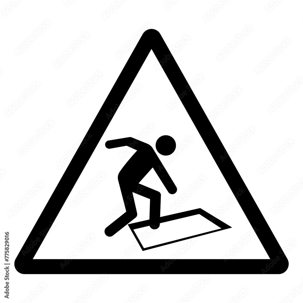 Fall Hazard Symbol Sign, Vector Illustration, Isolated On White ...
