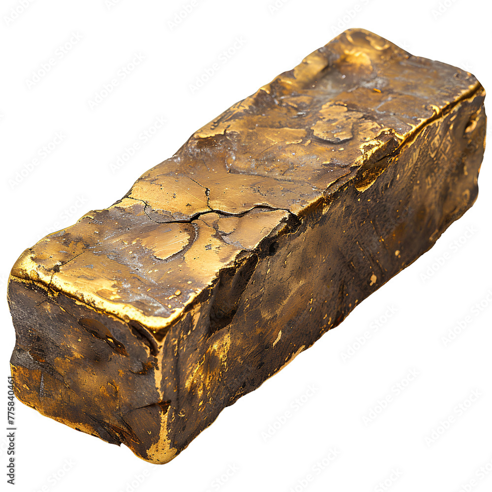 Gold bar PNG. Gold ingot isolated. Reflective gold bar for smelting PNG ...