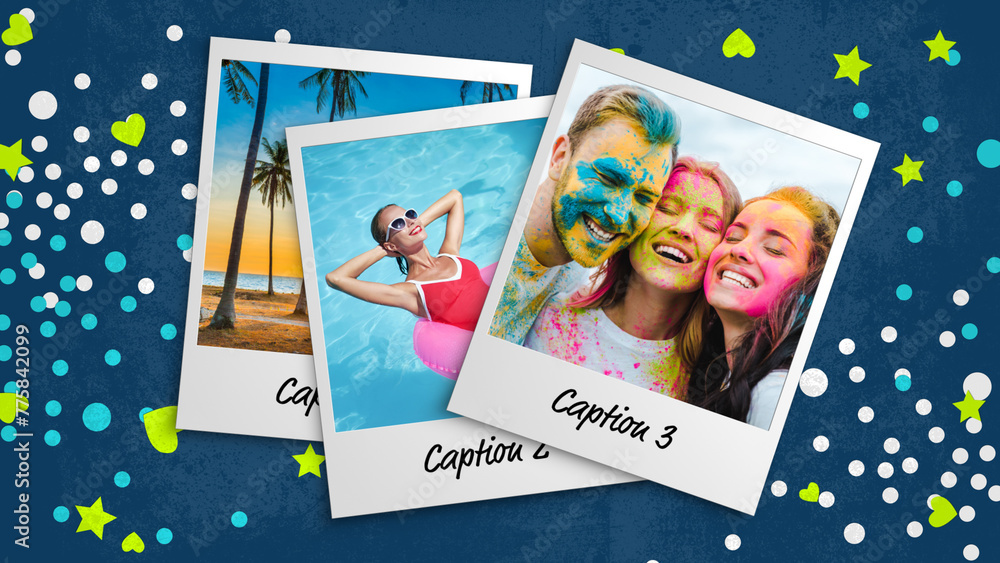 Celebration Instant Photo Slide Stock Template | Adobe Stock
