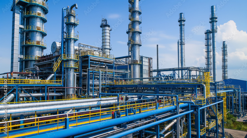 Complex Structural Design of Big Oil Refinery Manufacturing Unit Stock ...