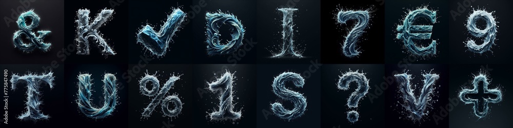 water splash lettering. AI generated illustration Stock Illustration ...