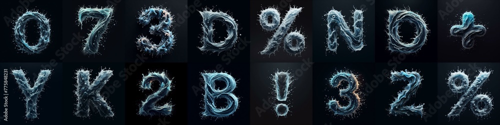 water splash lettering. AI generated illustration Stock Illustration ...