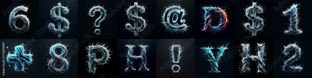 water splash lettering. AI generated illustration Stock Illustration ...