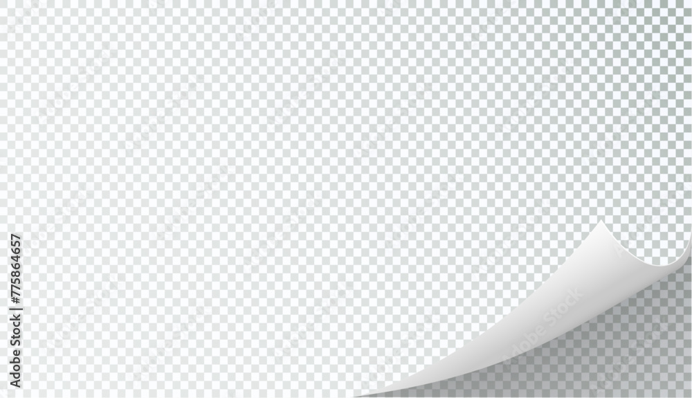 Curly Page Corner realistic illustration. Curled corners set. Paper ...