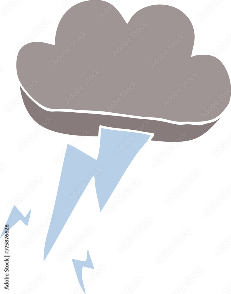 cartoon doodle thunder and lightening Stock Illustration | Adobe Stock