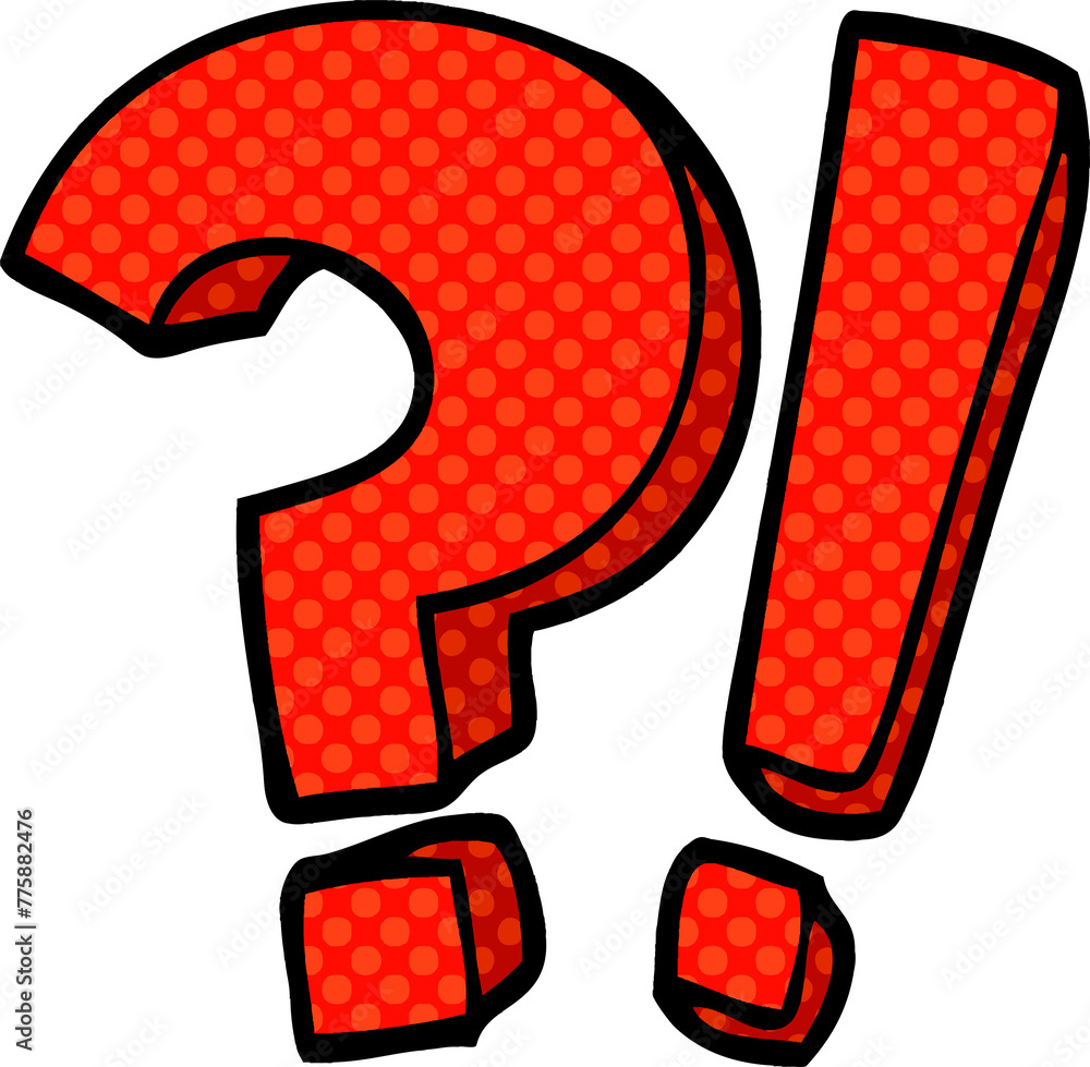 cartoon doodle question mark and exclamation mark Stock Illustration ...