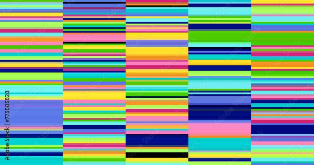 Background Looped Animation - Multicolored stripes separated into ...