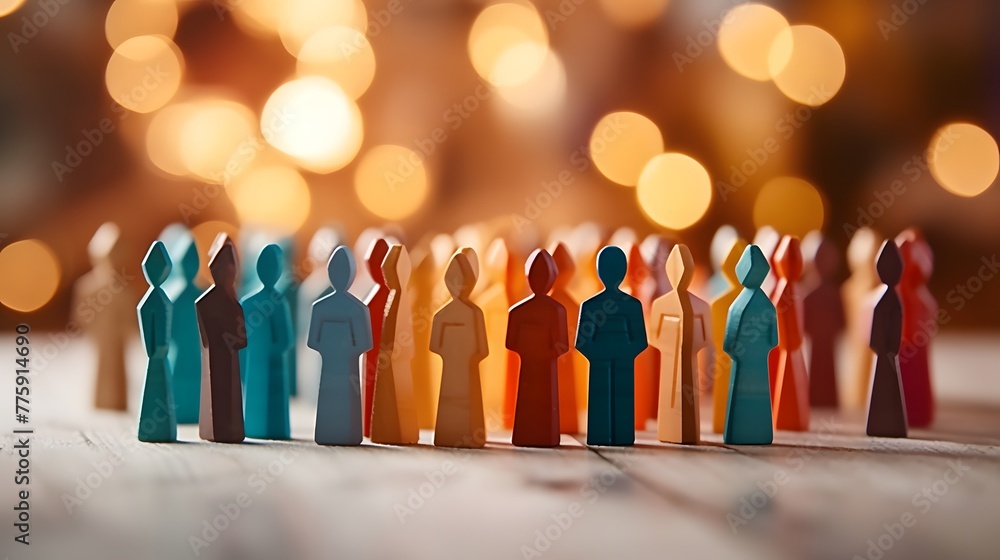 inclusion, equality and diversity concept, colored figures on the table ...