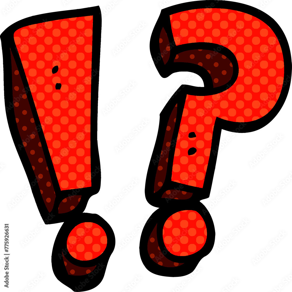 cartoon doodle question mark and exclamation mark Stock Illustration ...
