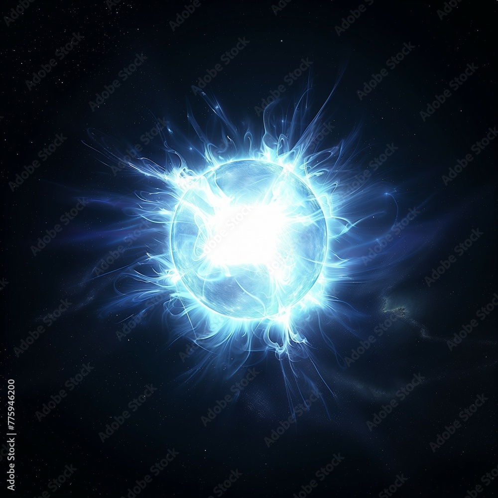 Hyper-realistic view of the star Sirius, star details in high ...