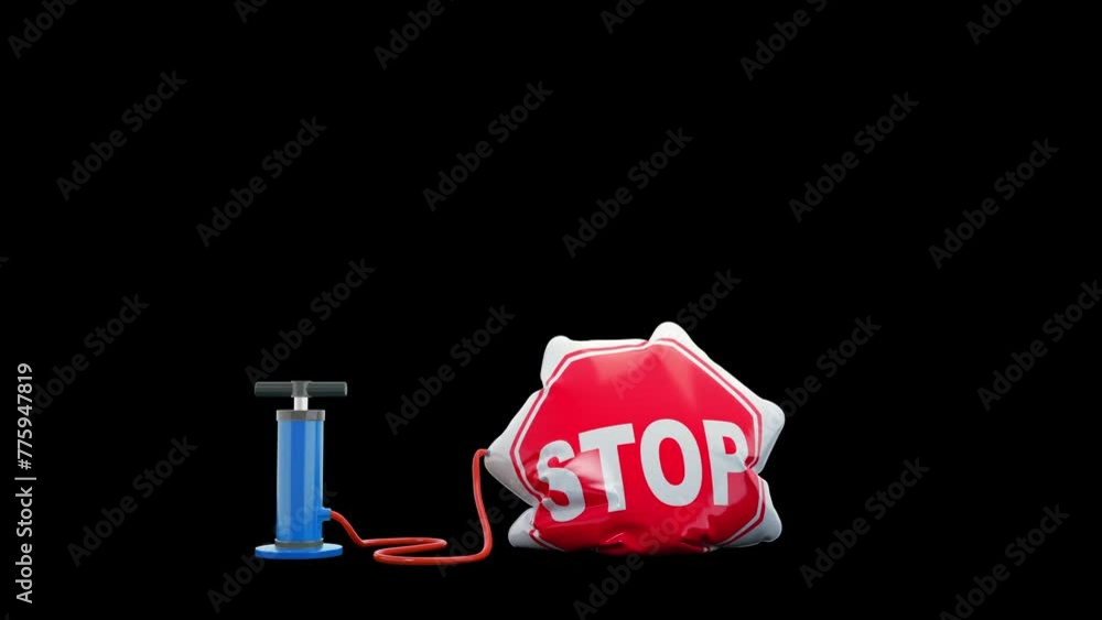 Inflating a stop sign-shaped balloon, symbolizing the importance of ...