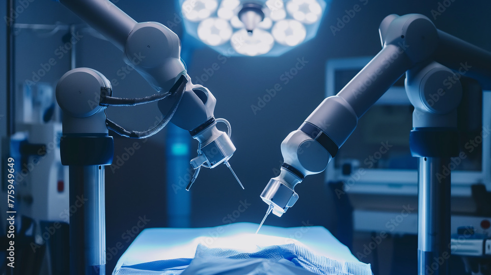 Future robot arm that performs medical surgical care, automated with ...