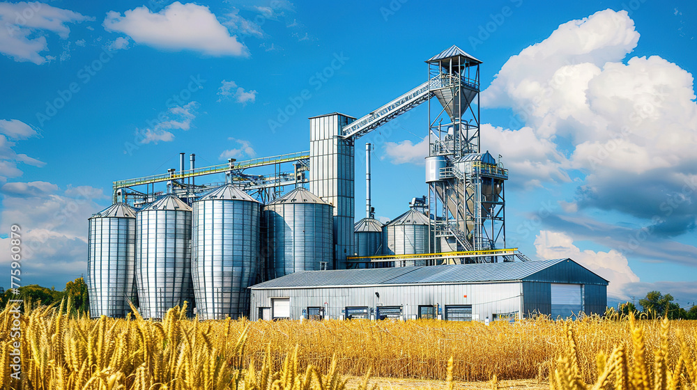 wallpaper of agro storage granary elevator at an agro processing plant ...