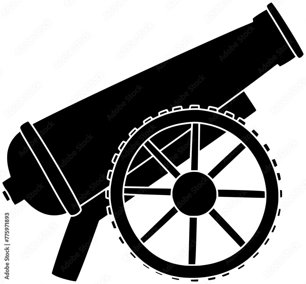 artillery illustration army silhouette cannon logo war icon history ...