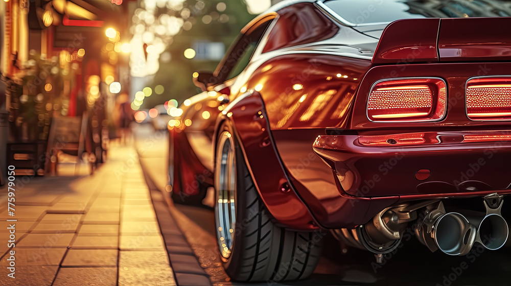 Aerodynamic body kit upgrade on a racing car in a vivid, energetic ...