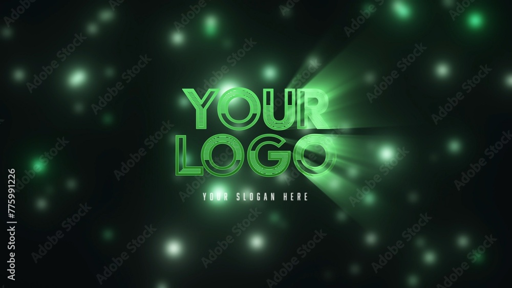 Green Light Ray Particles Bright Glowing Logo Reveal Stock Template ...