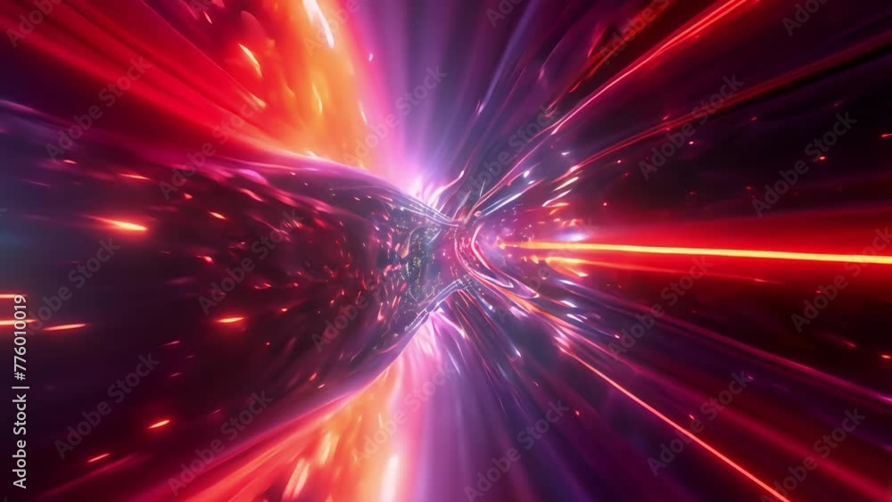 Abstract cosmic background with a vibrant warp speed effect, simulating ...