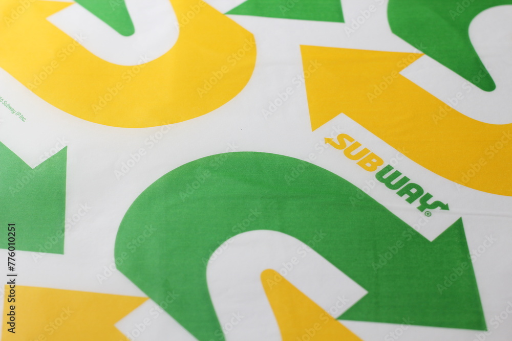 Bangkok, Thailand - January 19 2024 - Subway logo, Subway logo ...