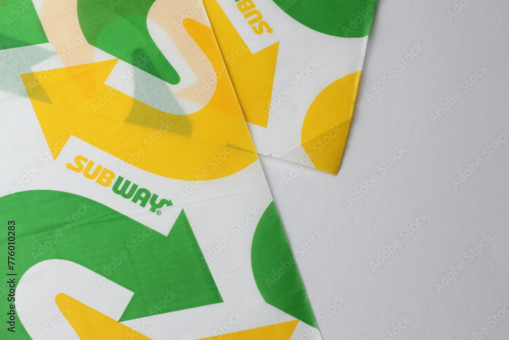 Bangkok, Thailand - January 19 2024 - Subway logo, Subway logo ...
